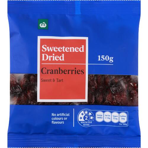 Woolworths Dried Cranberries 150g