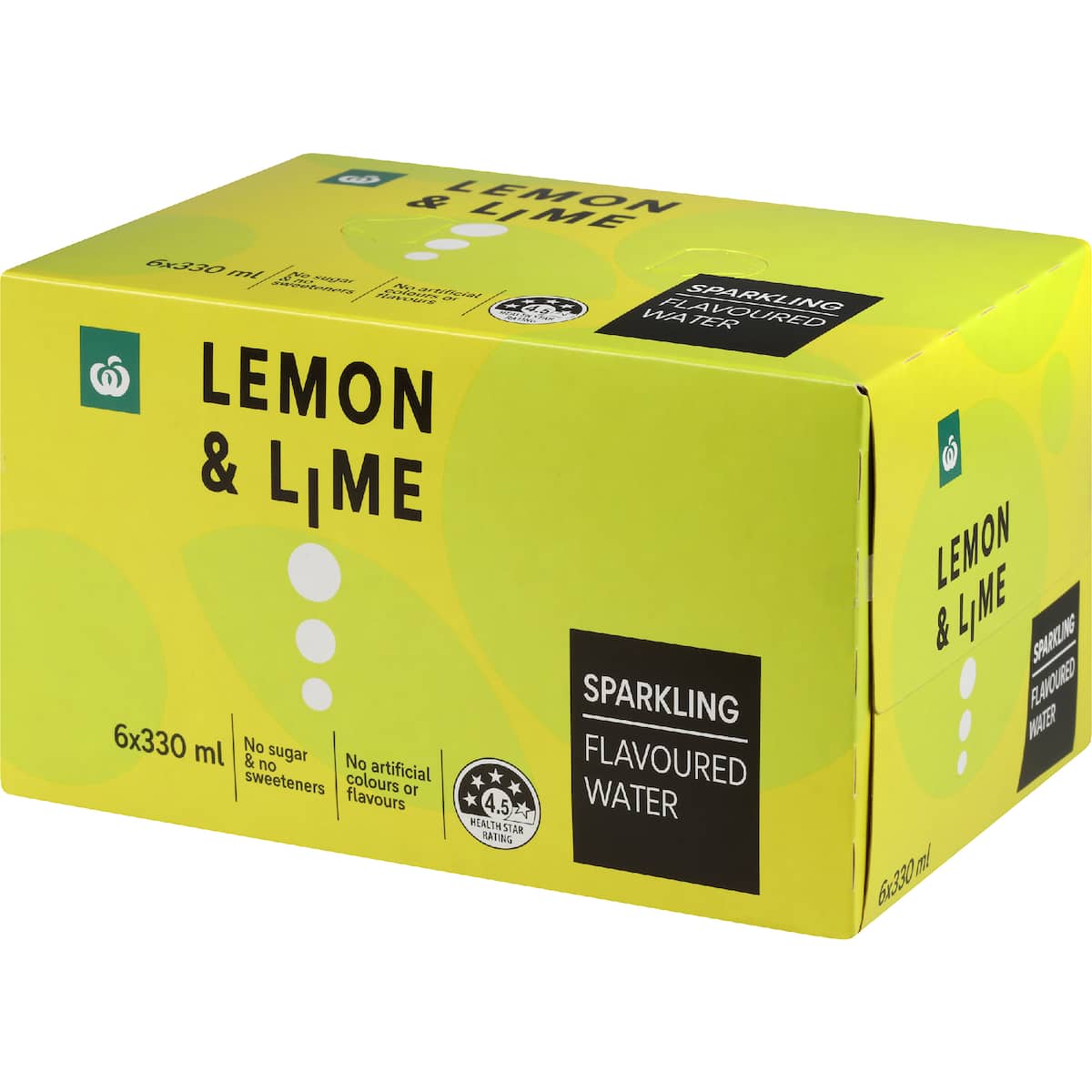 Woolworths Lemon & Lime Sparkling Water 6x330ml | bunch