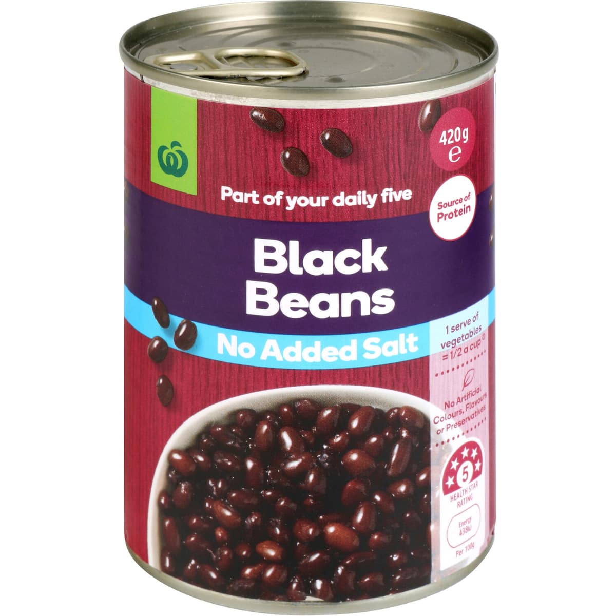 Woolworths Beans Black No Added Salt | bunch