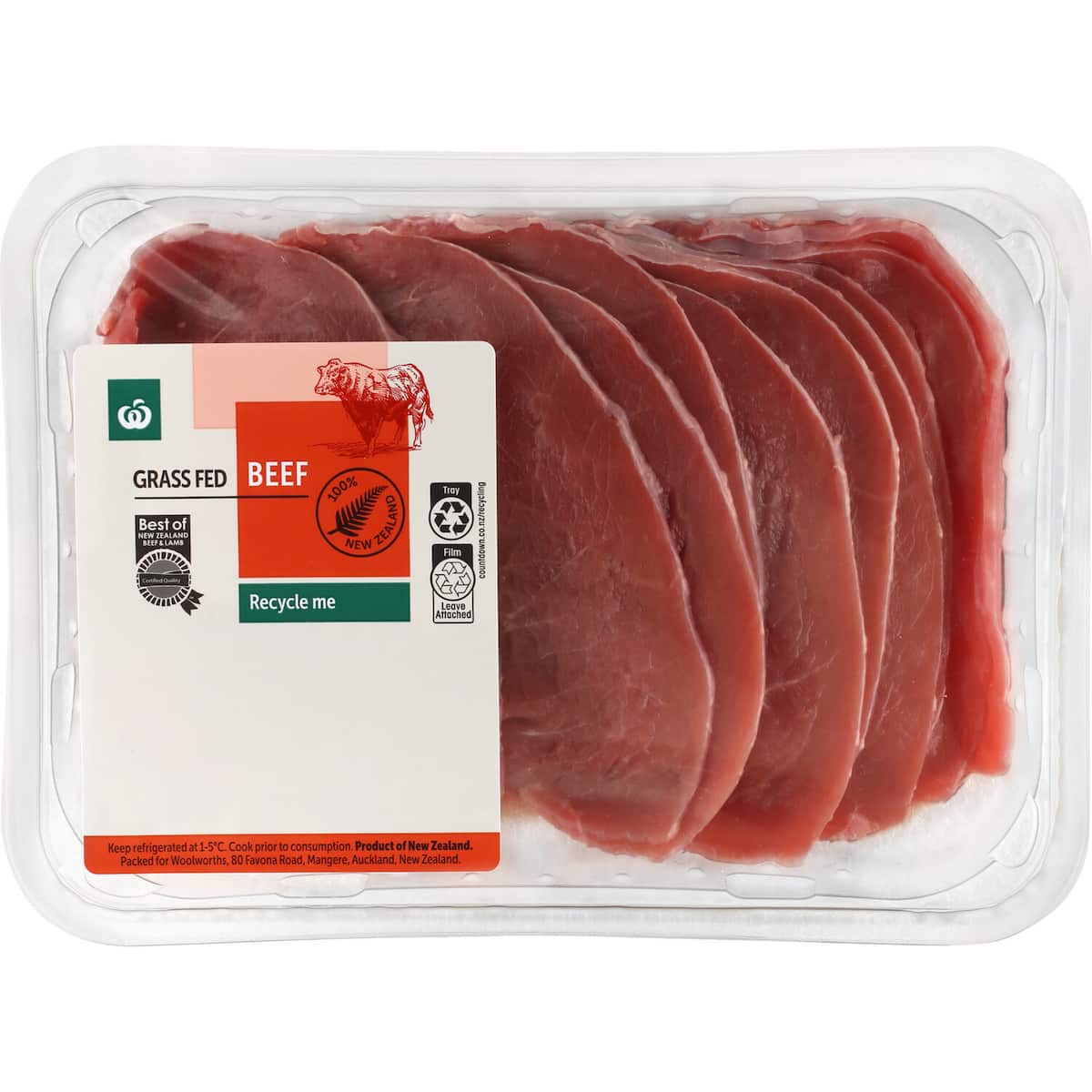 Woolworths NZ Beef Sizzle Steak Grass Fed 250g | bunch