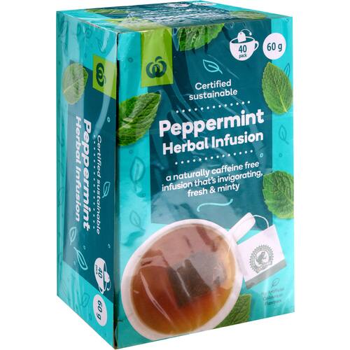 Woolworths Tea Peppermint 40pk 60g | bunch