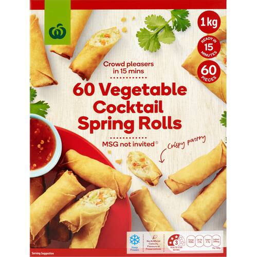 Woolworths Cocktail Spring Rolls 60pk 1kg | bunch