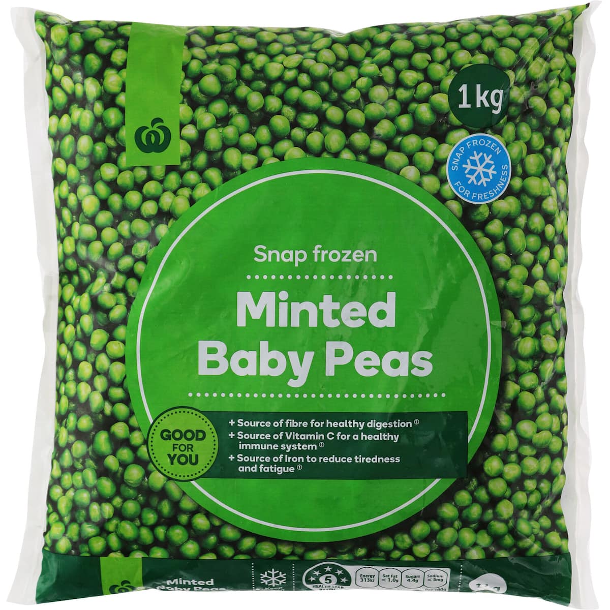 Woolworths Minted Baby Peas 1KG | bunch