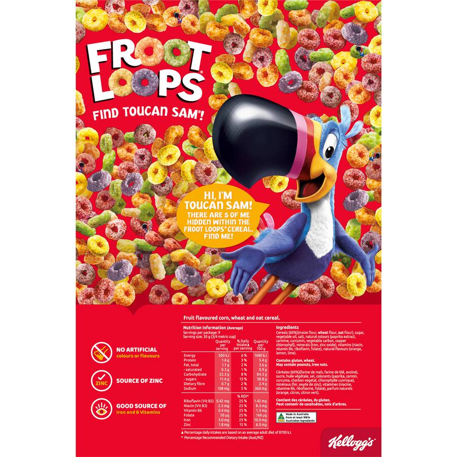 Kelloggs Froot Loops Cold Breakfast Cereal Variety Pack