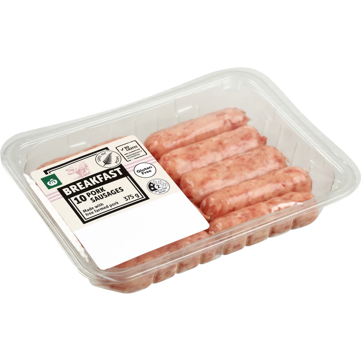 Woolworths New Zealand Pork Sausages Breakfast 375G 10PK | bunch