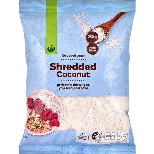 Woolworths Coconut Shredded 250g | bunch