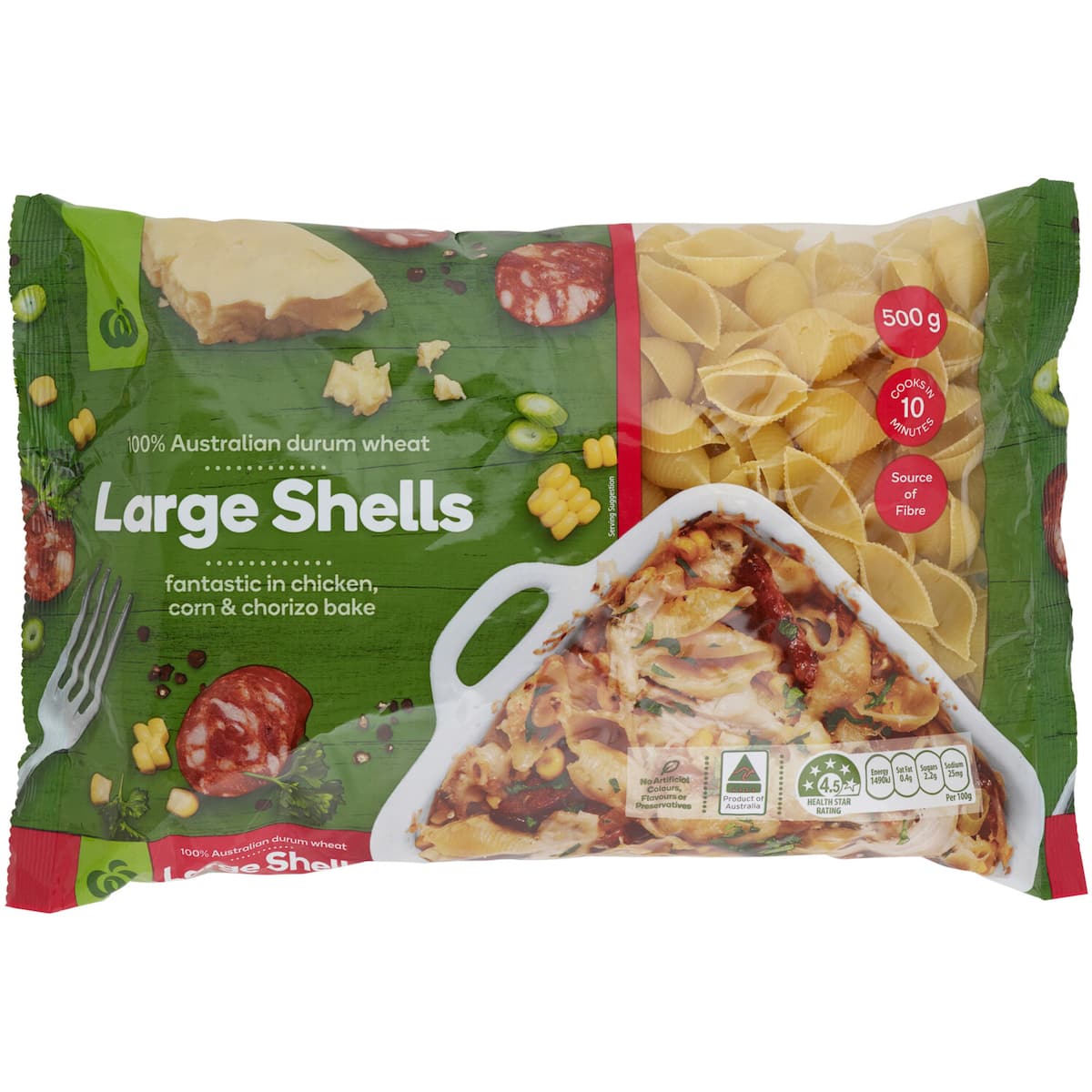 Woolworths Pasta Shell Large 500g | bunch