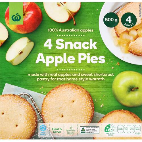 Woolworths Woolworths Apple Pie 4pk 500g | bunch