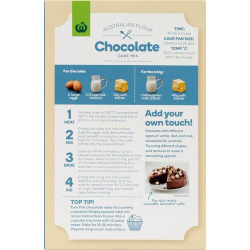 Woolworths Chocolate Cake Mix With Icing 450g | bunch