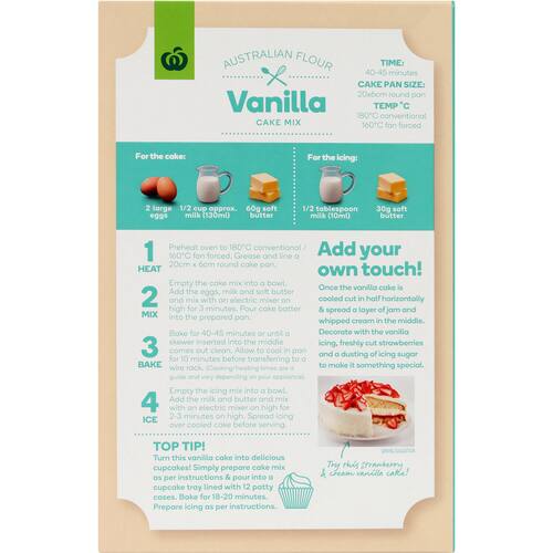 Woolworths Vanilla Cake Mix With Icing 450g | bunch