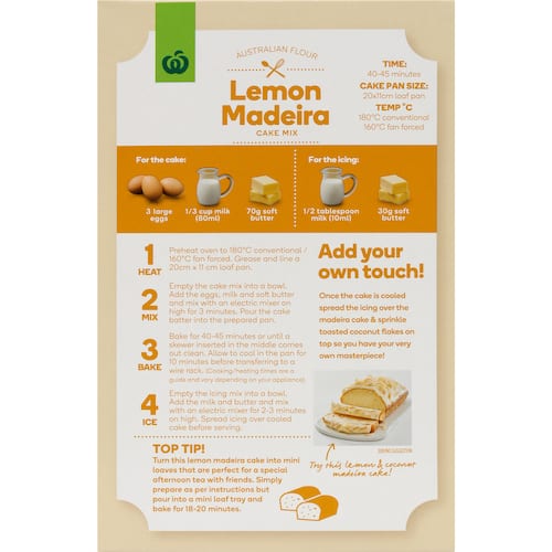 Woolworths Lemon Madeira Cake With Icing 450g | bunch