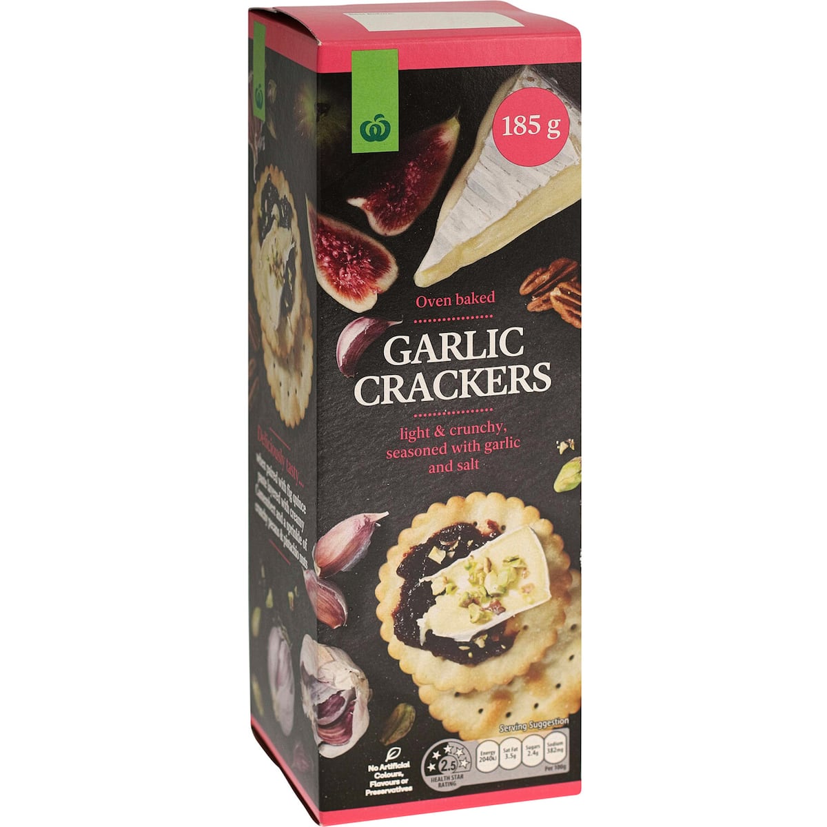 Woolworths Crackers Garlic 185g | bunch