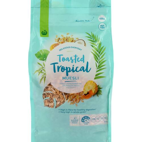 Woolworths Toasted Tropical Muesli 650g | bunch