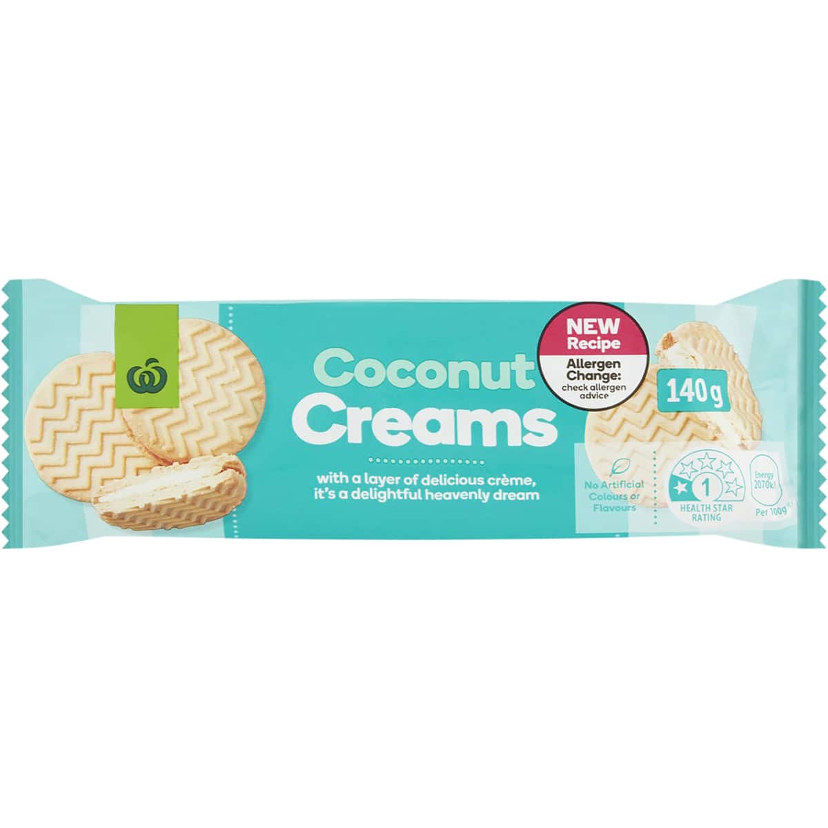 Woolworths Coconut Cream Biscuit 140g | bunch