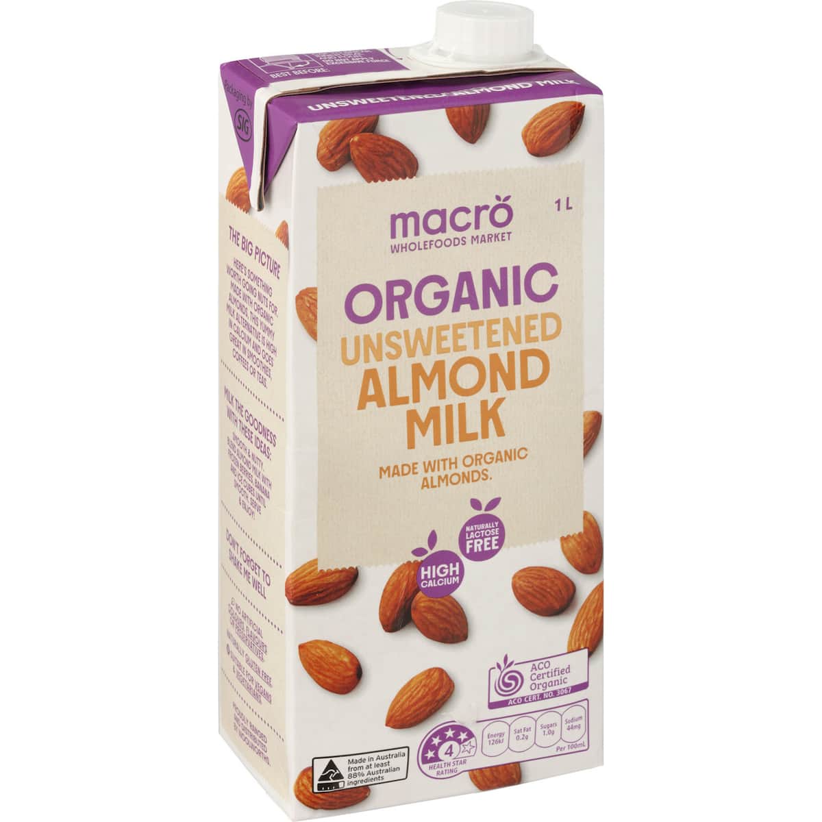 Macro Unsweetened Almond Milk 1L | bunch